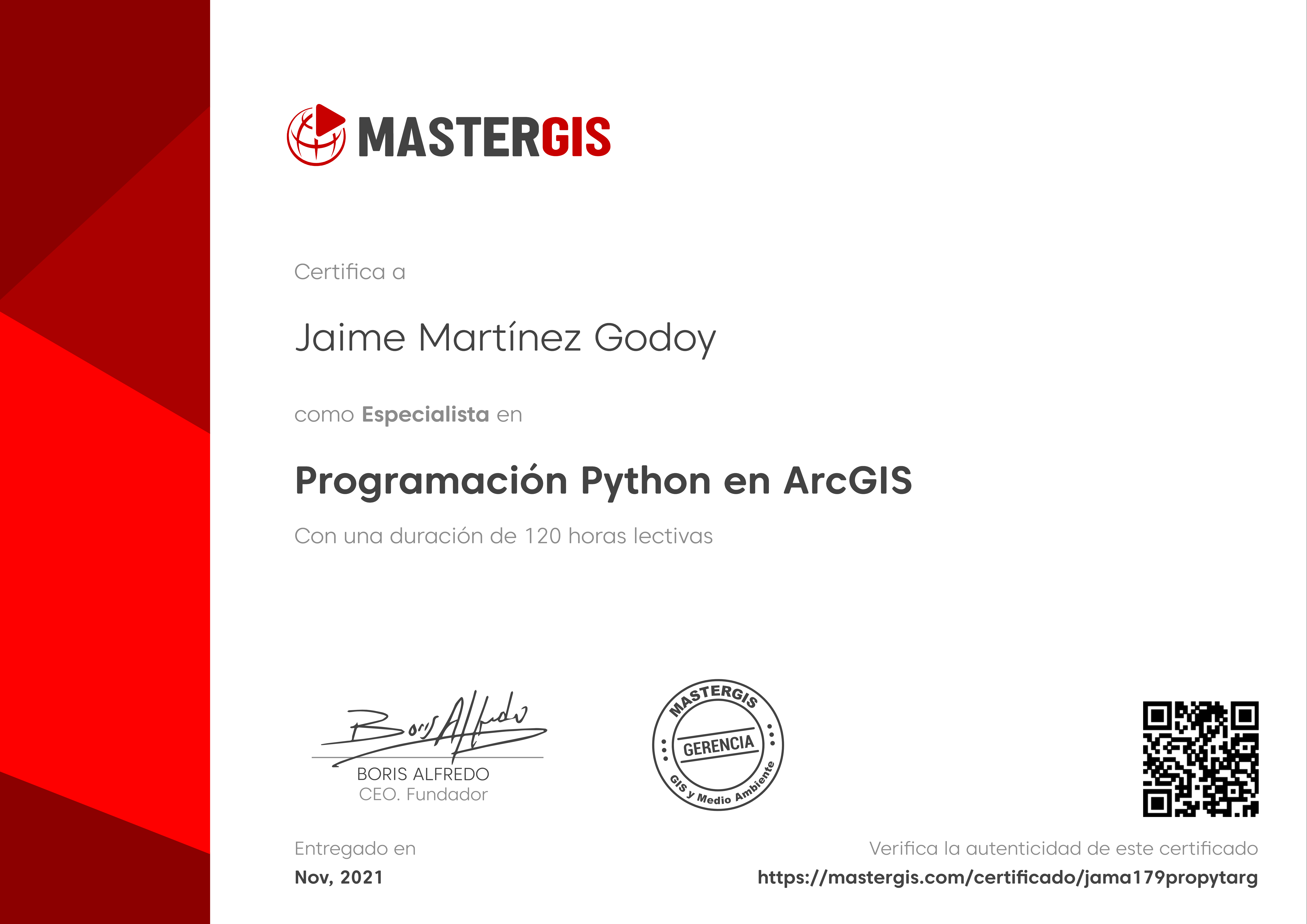 Jaime Martínez - Programación Python en ArcGIS | Mastergis