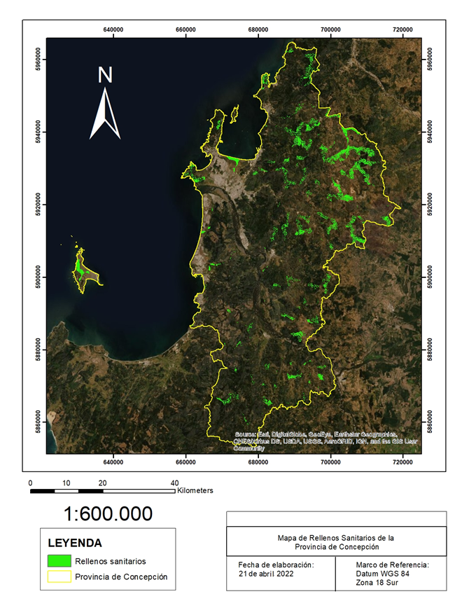 Mapa de ubicación de rellenos sanitarios para la provincia de ...