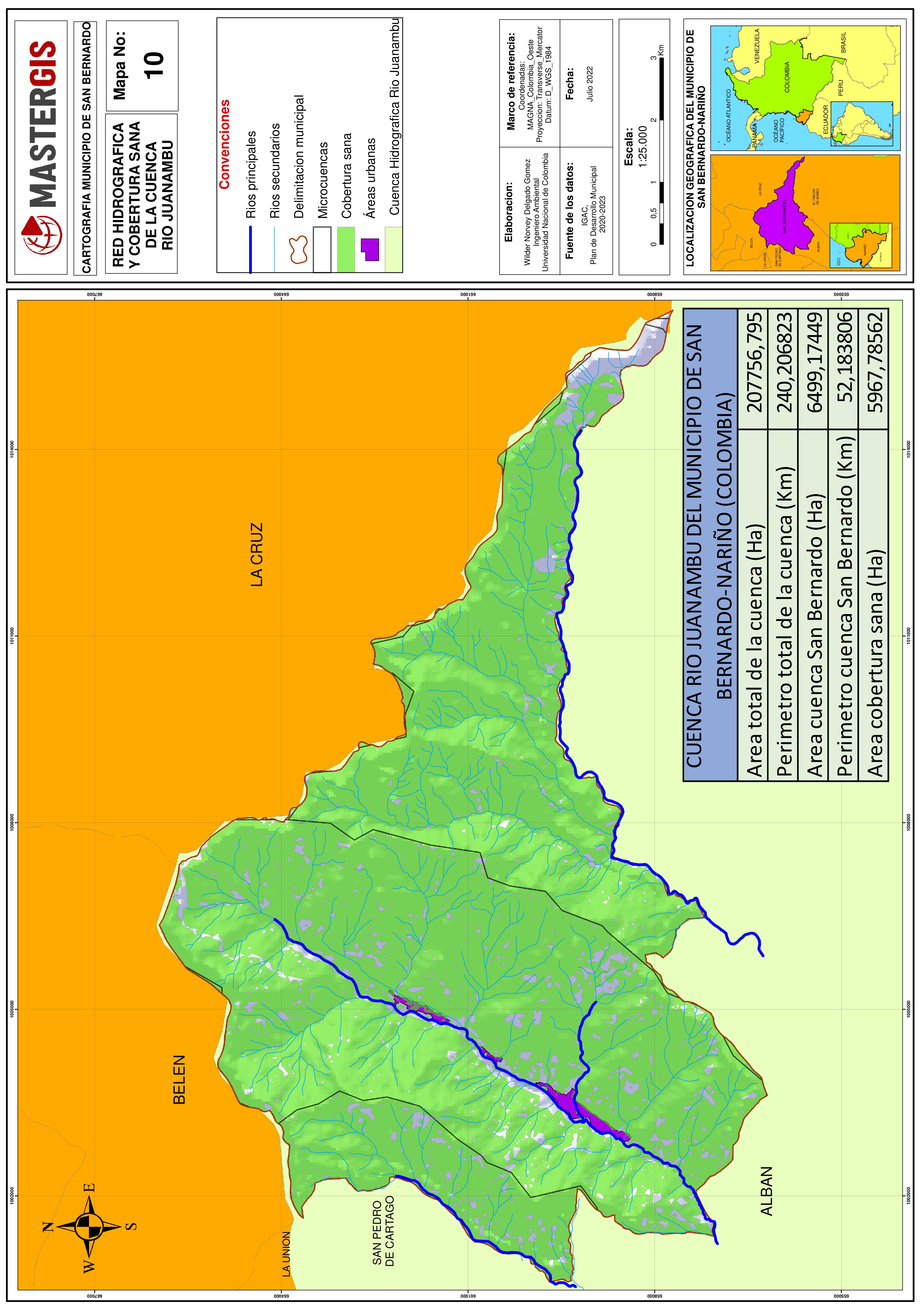 MAPA RED HIDROGRAFICA DE LA CUENCA RIO JUANAMBU DEL MUNICIPIO DE SAN ...
