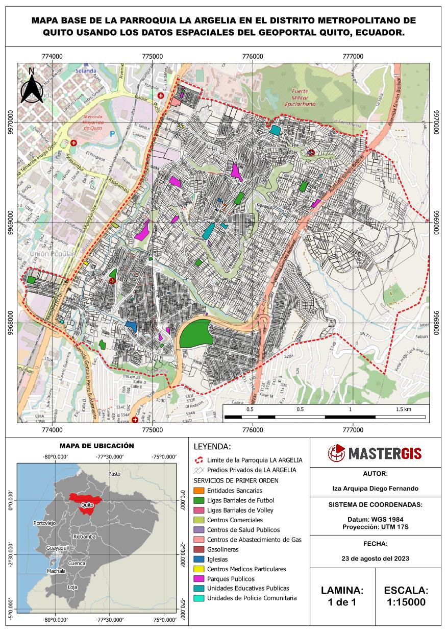 Mapa Base de la Parroquia La Argelia en el Distrito Metropolitano de ...