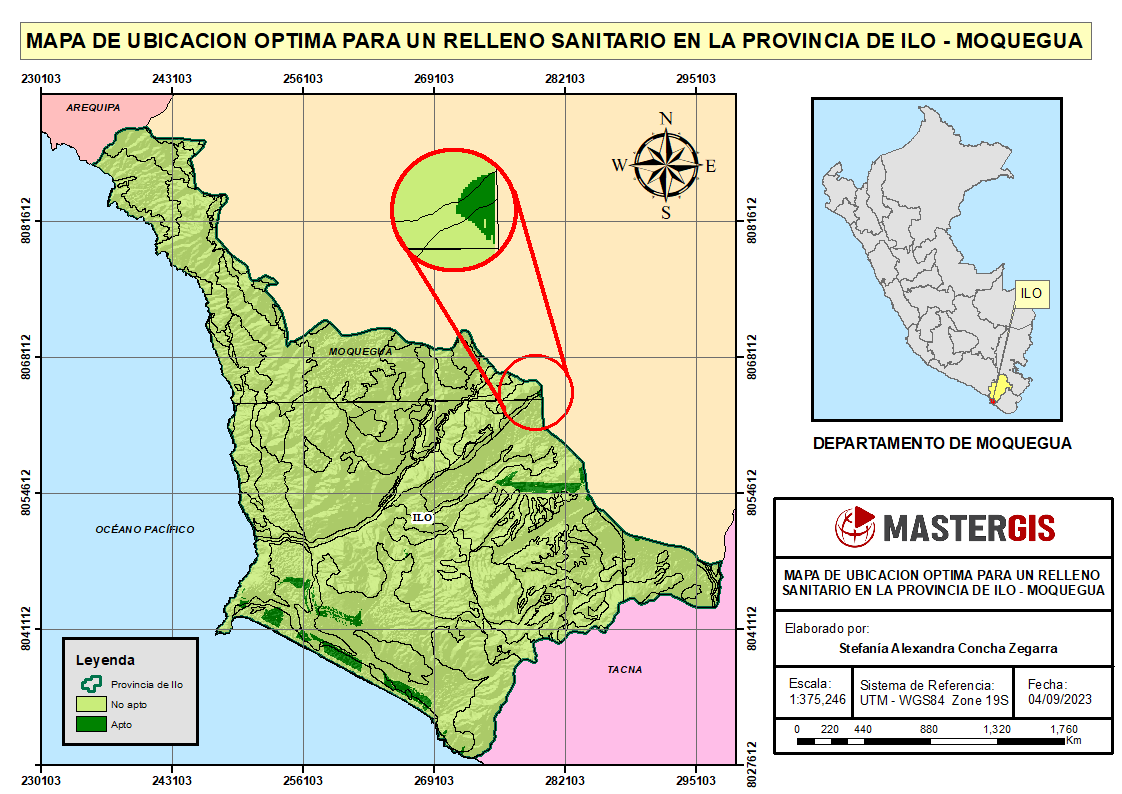 UBICACIÓN ÓPTIMA PARA RELLENO SANITARIO EN LA PROVINCIA DE ILO | Mastergis