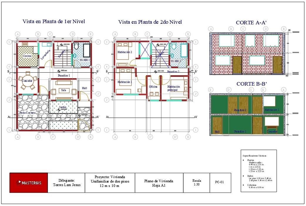 Vivienda unifamiliar de dos pisos | Mastergis
