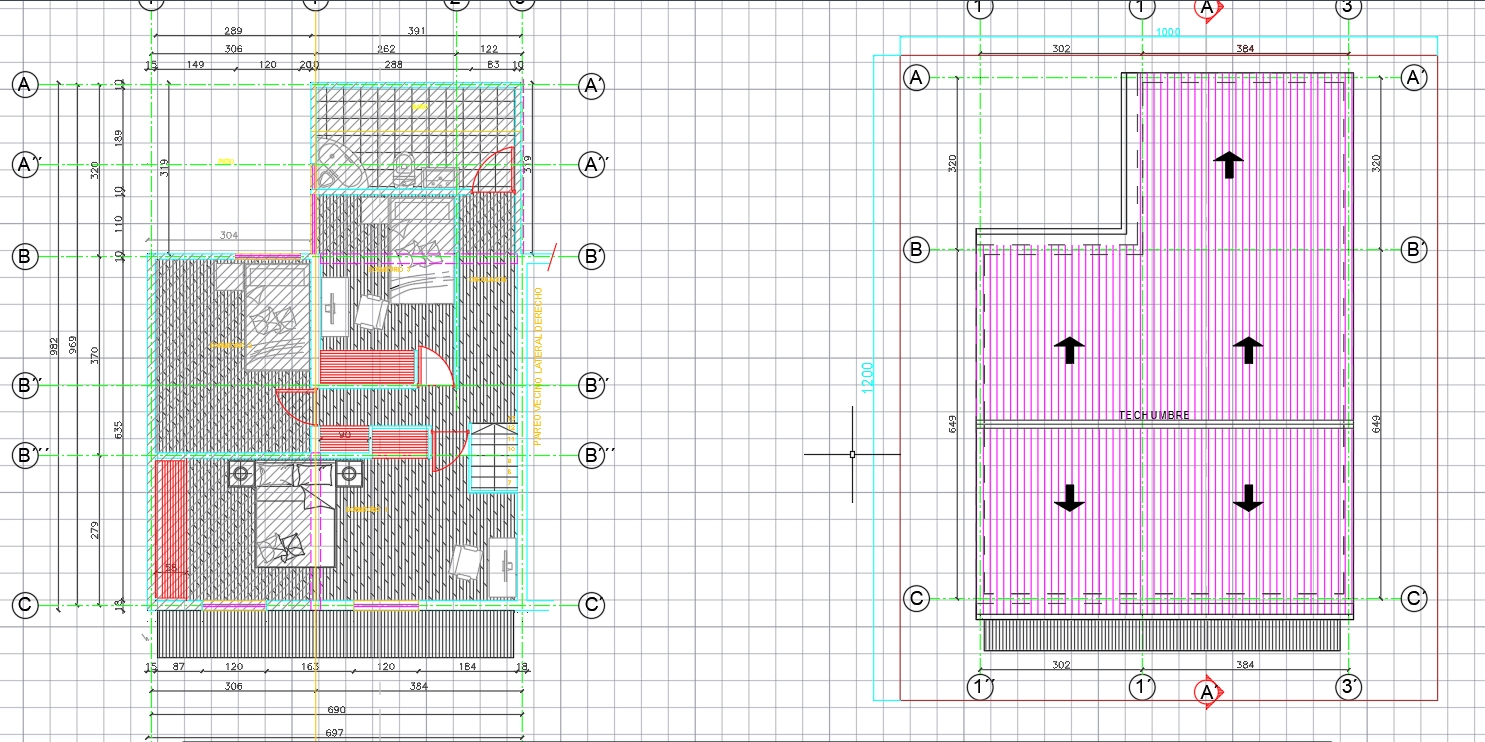 Plano conceptual de vivienda unifamiliar - AutoCAD | Mastergis